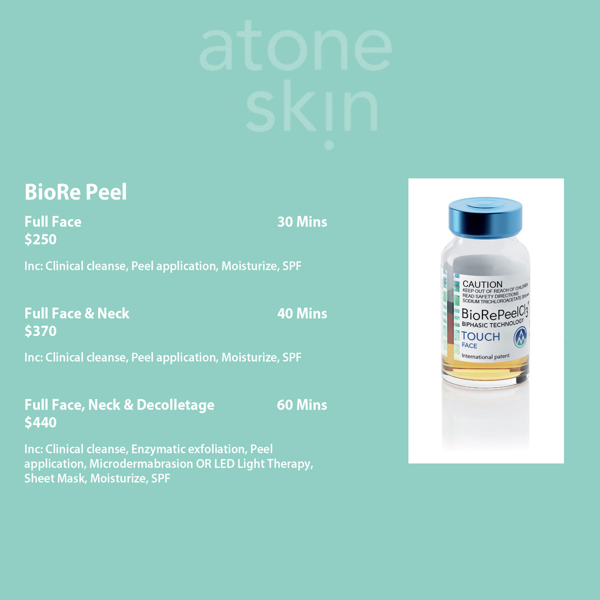 BioRe Peel : Clinical cleanse, Enzymatic exfoliation, Peel application ...