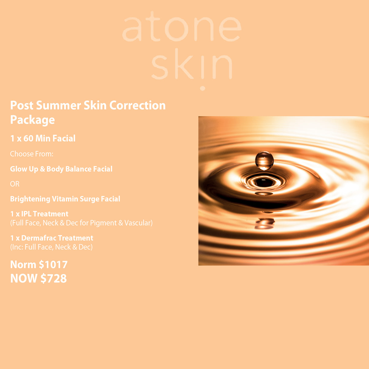 60min Post Summer Skin Correction Package | Atone Skin Clinic